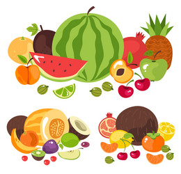 Set cartoon fruits Royalty Free Vector Image - VectorStock