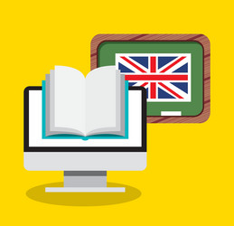 Learn english education icons Royalty Free Vector Image