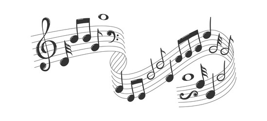 Musical notes flying Royalty Free Vector Image