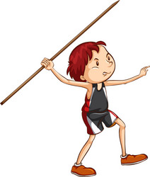 A coloured sketch of boy holding stick Royalty Free Vector