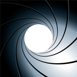 James bond style gun barrel rifling with blood Vector Image
