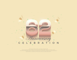 Modern 62nd anniversary design premium Royalty Free Vector