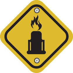 Rhombus security yellow sign Royalty Free Vector Image