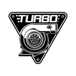 Turbocharger turbo logo Royalty Free Vector Image