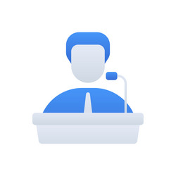 Public speaker business people icon with green Vector Image
