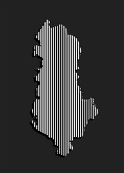 Abstract Map Albania Parallel Grey Lines Vector Image