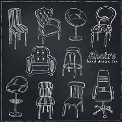 Doodle set of chairs Royalty Free Vector Image