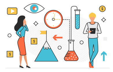 Finding business model isolated cartoon Royalty Free Vector