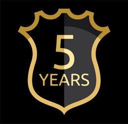 Golden shield 100 years Royalty Free Vector Image