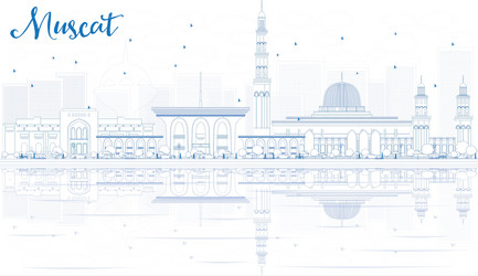 Muscat oman city skyline with color buildings Vector Image