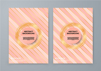 Brochure template with rose goldbackground Vector Image