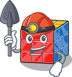 Cute sneaky rubic cube cartoon character Vector Image