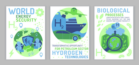 Why green hydrogen vertical posters set Royalty Free Vector