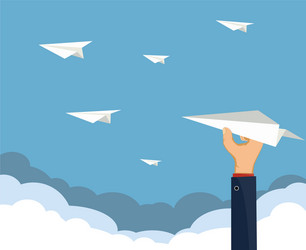 Paper Airplane Man Vector Images (over 1,200)