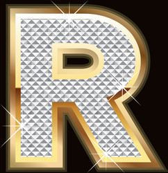 B letter pink bling girly Royalty Free Vector Image