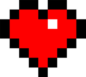 Red heart in pixel art style Royalty Free Vector Image