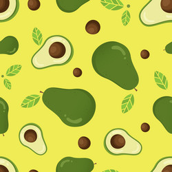 Green avocado fruits background design seamless Vector Image