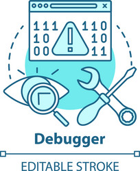 Debugger explorer icon Royalty Free Vector Image