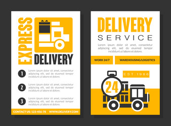 Express delivery service flyer design and layout Vector Image