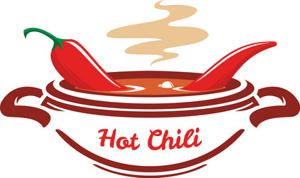 Hot chili soup with red pepper icon Royalty Free Vector