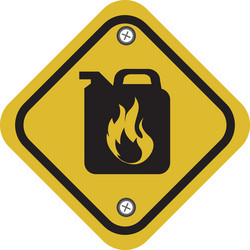 Rhombus security yellow sign Royalty Free Vector Image