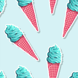 Seamless pattern with ice cream and ice pop Vector Image