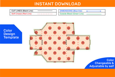 Stackable storage and bin box dieline template Vector Image