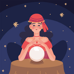 Gypsy reading future Royalty Free Vector Image
