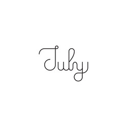 June month monoline outline lettering Royalty Free Vector