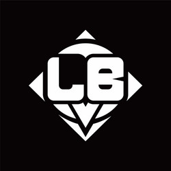Lb logo monogram with hexagon shape and outline Vector Image