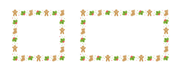 Square and rectangle gingerbread cookies frame Vector Image