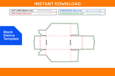 Stackable storage and bin box dieline template Vector Image