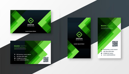 Abstract green visiting card design template Vector Image