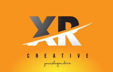 Xr creative modern logo design with orange Vector Image
