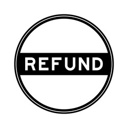 Red color round seal sticker in word refund Vector Image