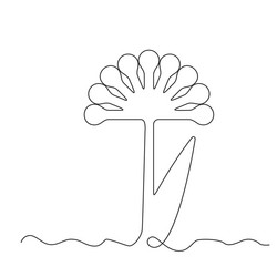 Continuous thin line flower minimalist botanical Vector Image