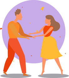 Couple dancing dance party concept cartoon Vector Image
