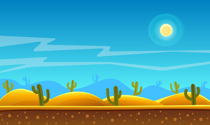 Cartoon nature sand desert game style Royalty Free Vector