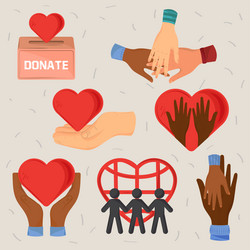 Concept charity and donation give share Royalty Free Vector