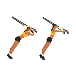 Trx suspension straps triceps extension Royalty Free Vector