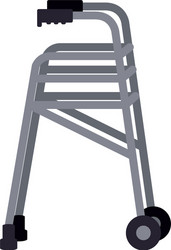 Walker support for disabled people doodle glyph Vector Image