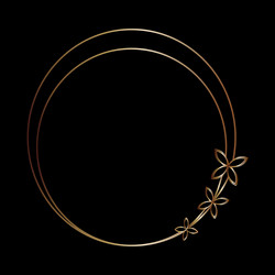 Gold frame line art style design element Vector Image