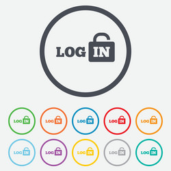 Lock sign icon login symbol Royalty Free Vector Image
