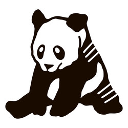 Panda sitting spot ear muzzle fat doodle animal Vector Image