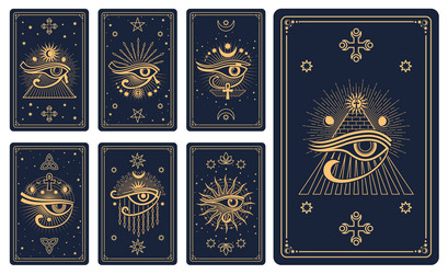 Tarot cards reverse side with esoteric and mystic Vector Image