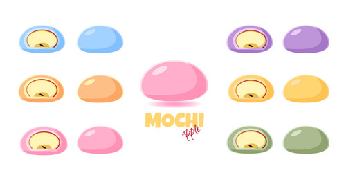 Mochi with fruits Royalty Free Vector Image - VectorStock