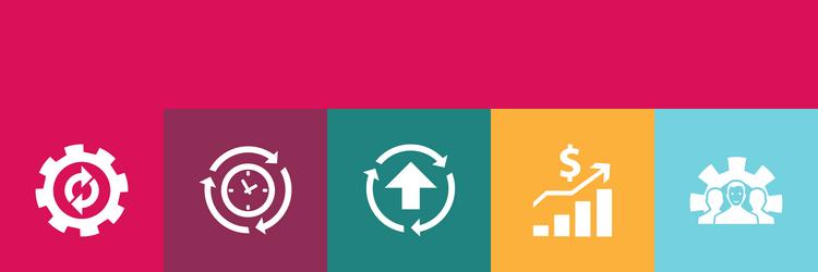 Productivity icons infographic design template Vector Image