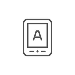 Ebook reader device line icon Royalty Free Vector Image