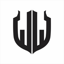 Ww logo monogram circle with piece ribbon style Vector Image