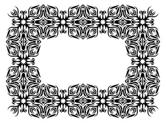 Clip art with black tribal rectangle frame Vector Image